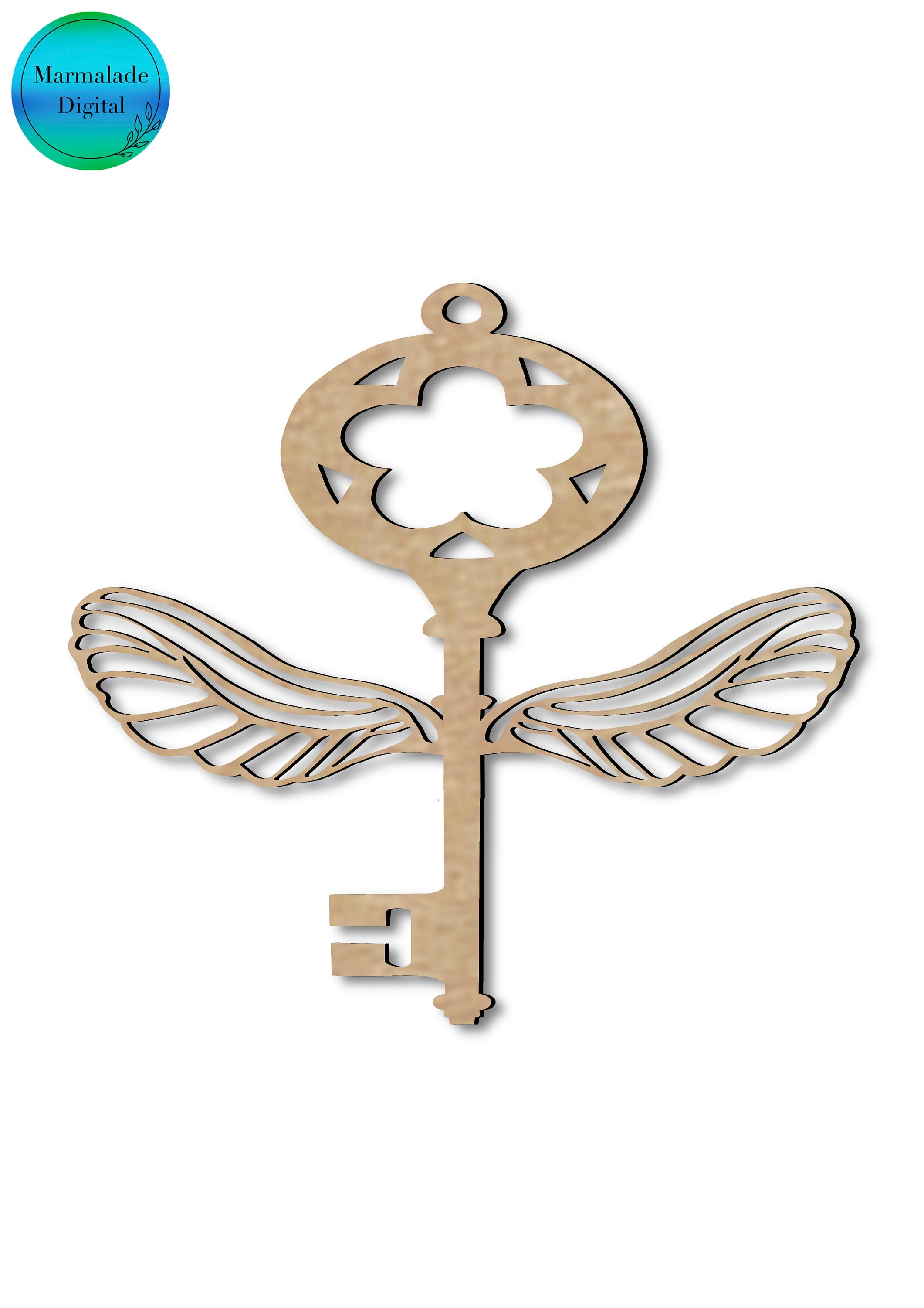 Handdrawn Magical Flying Winged Antique Key SVG Digital Download File ...