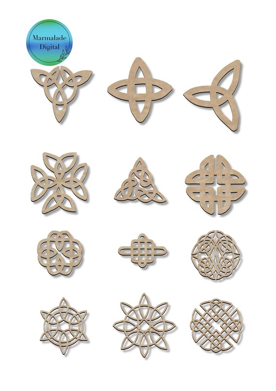 Hand Drawn Celtic Knot Macrame SVG File Set Glowforge Ready - Etsy
