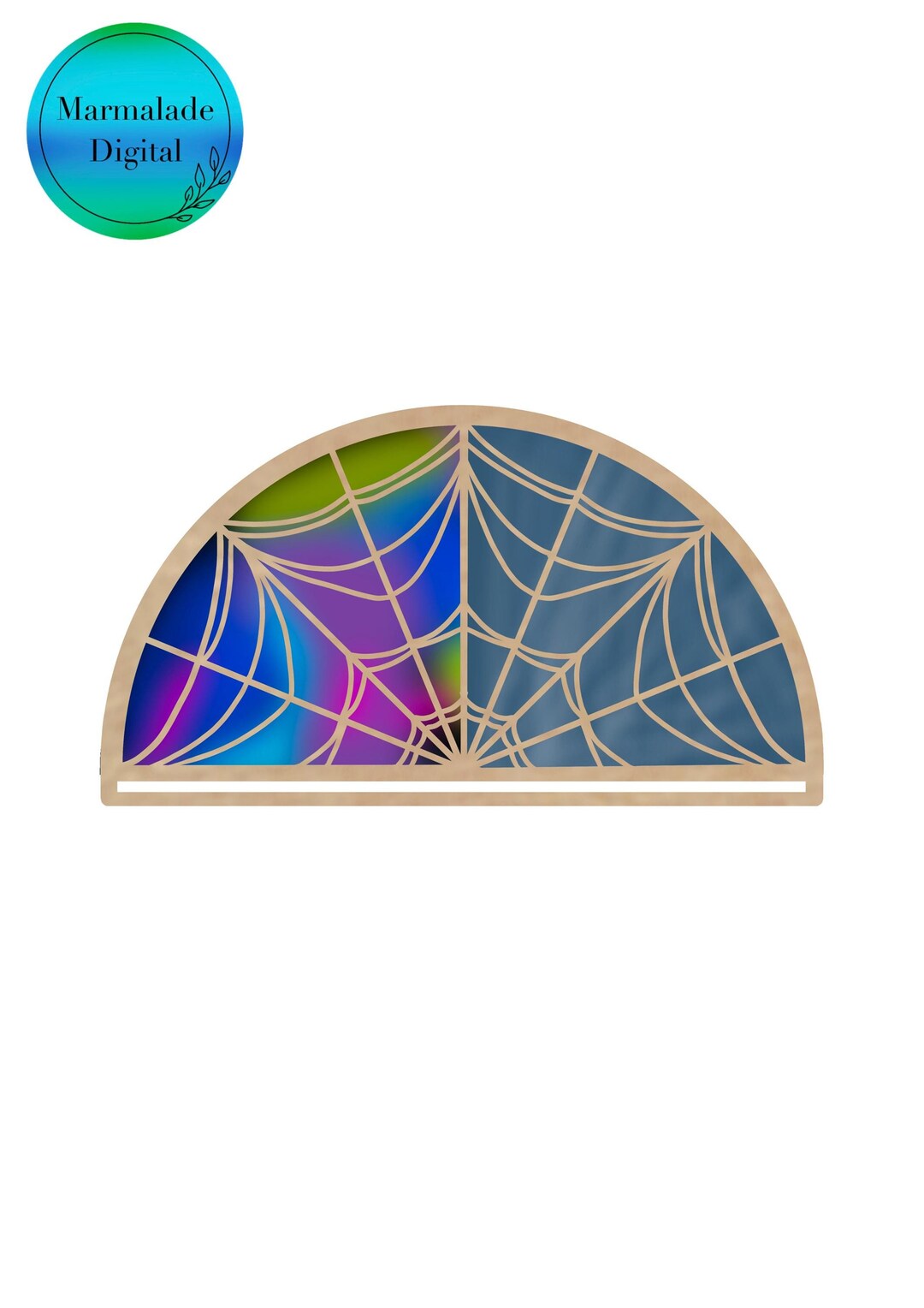 Wednesday Stained Glass Window Half Circle Macrame Blank, SVG Laser ...