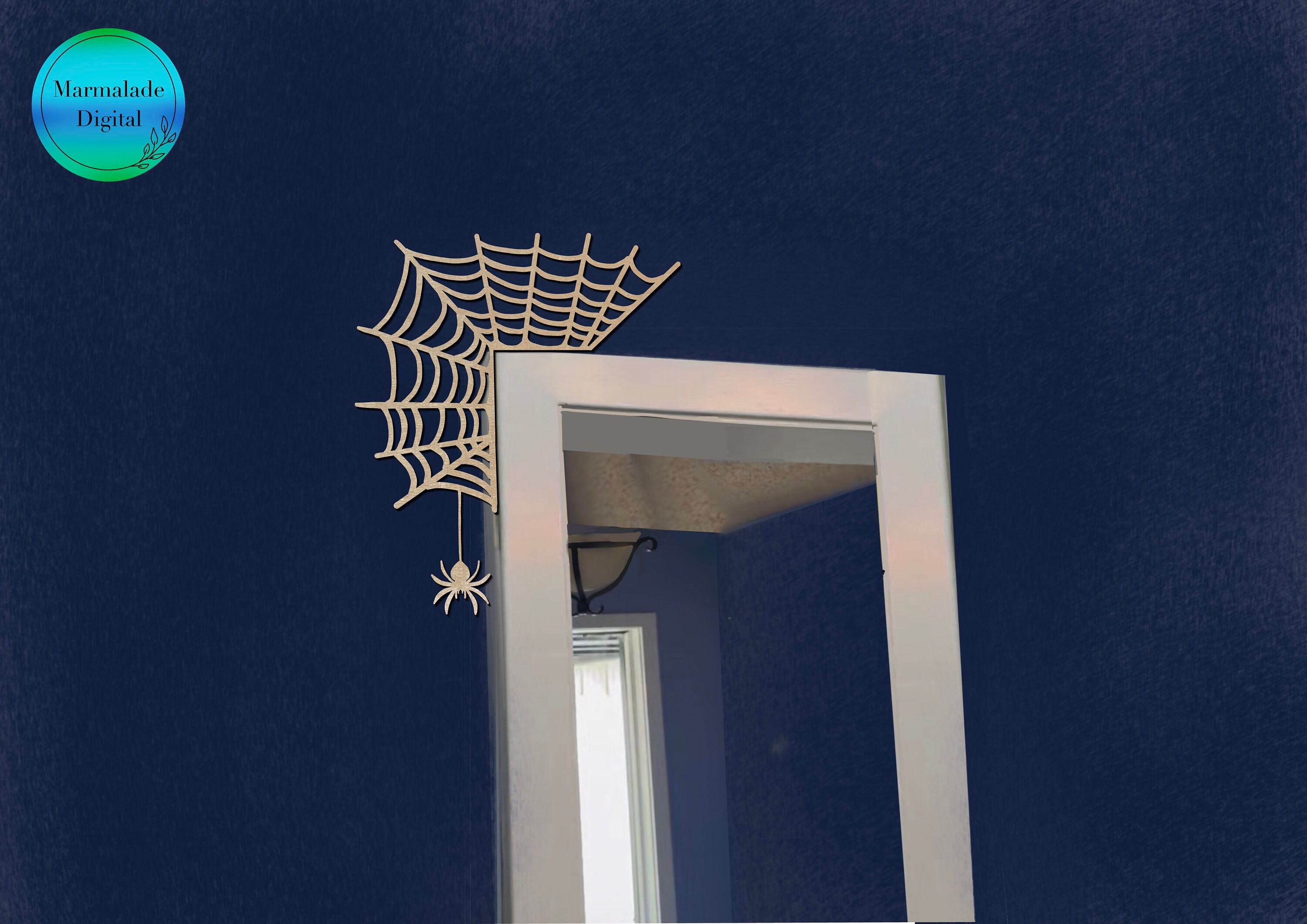 Hand Drawn Spider and Web Door Corner Decoration, SVG Digital Download ...
