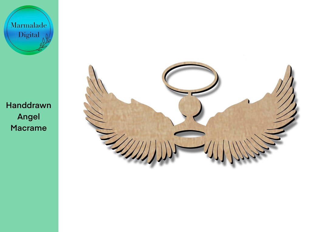 Handdrawn Angel Macrame Christmas SVG File, Glowforge Cutting File ...