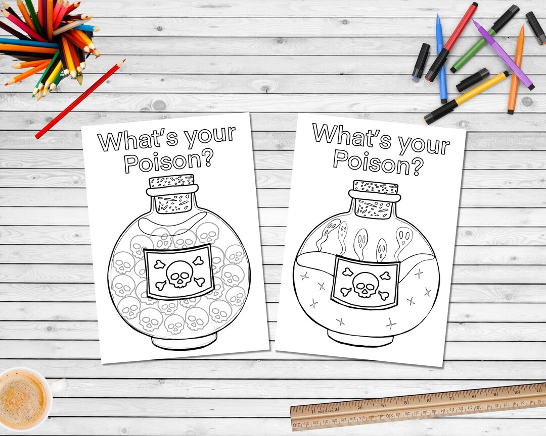 What's Your Poison? Poison Bottle Colouring Pages, Printable Colouring ...