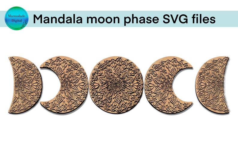 Mandala Moon Phase Laser Cutting SVG File, Digital Download, Glowforge ...