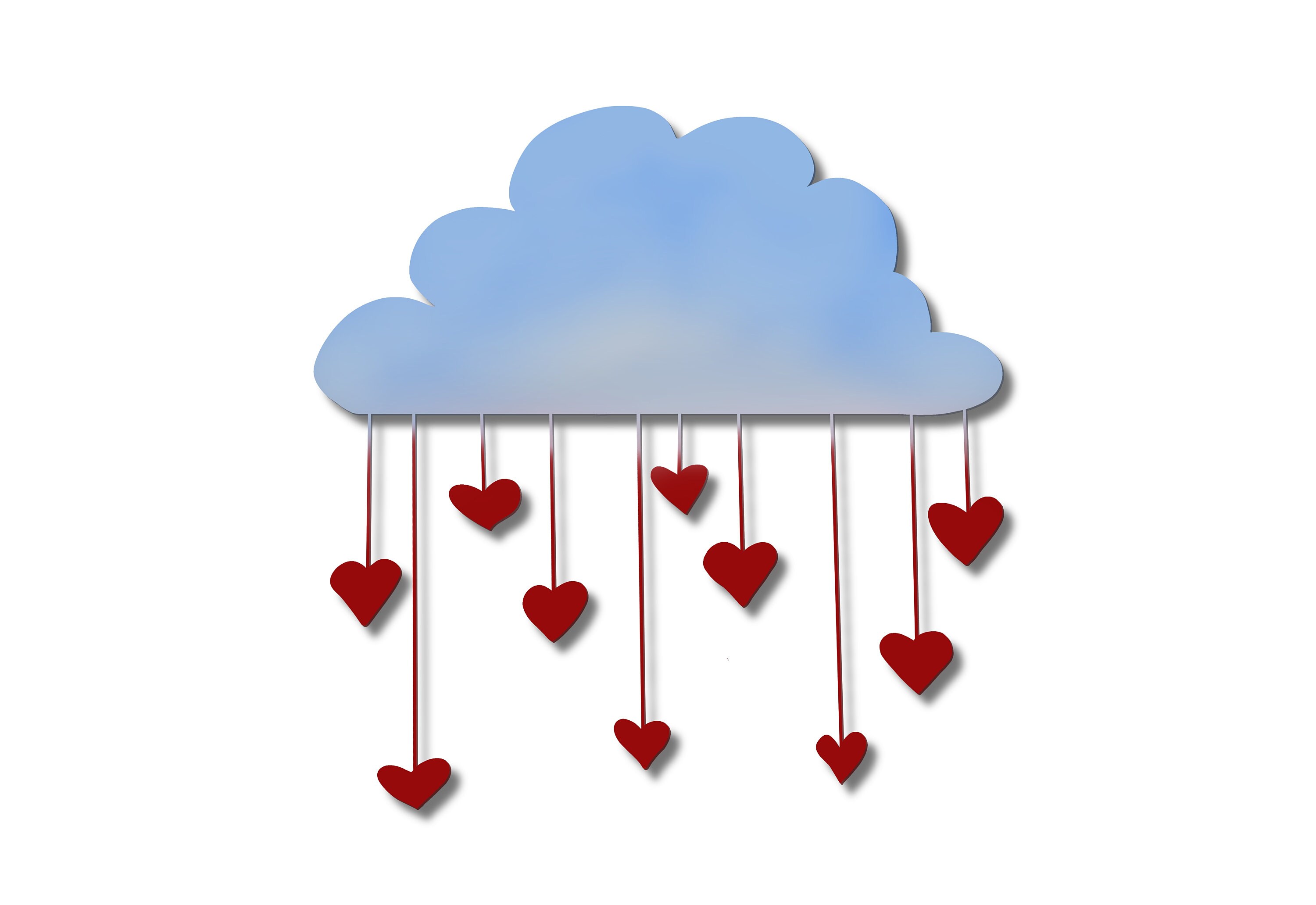Rain Cloud With Heart Raindrops SVG: Glowforge/cricut Cutting File ...