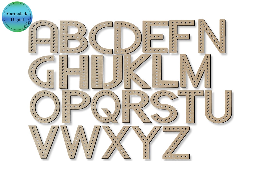Alphabet SVG Digital Download File, Glowforge Ready File, Laser Cutting ...