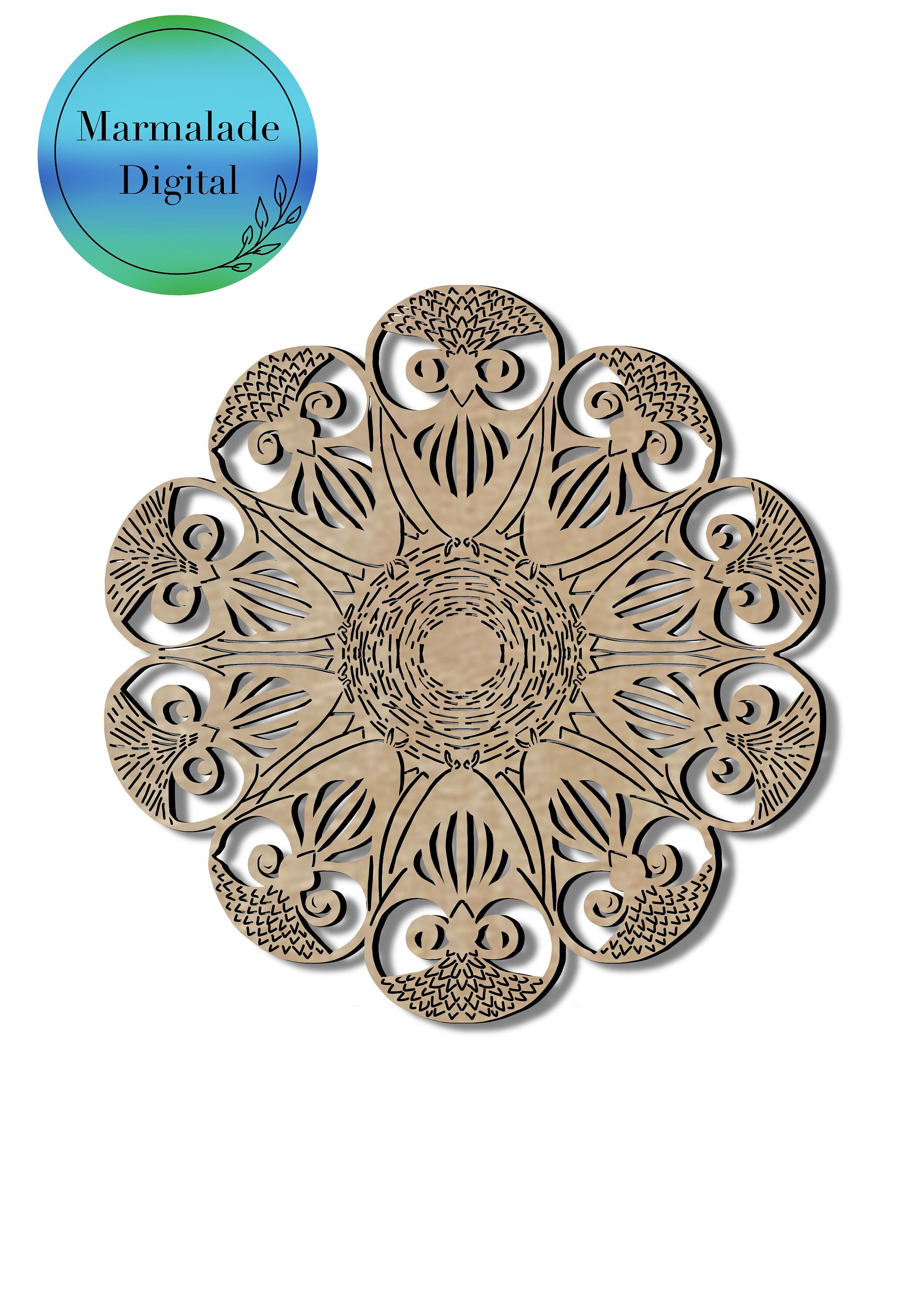 Hand Drawn Owls Nest Circle SVG File,coasters, Glowforge File, Laser ...