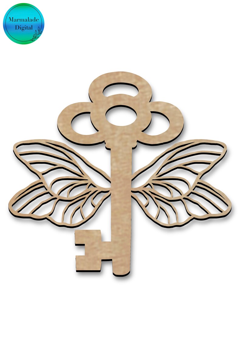 Handdrawn Magical Flying Winged Antique Key SVG Digital Download File ...