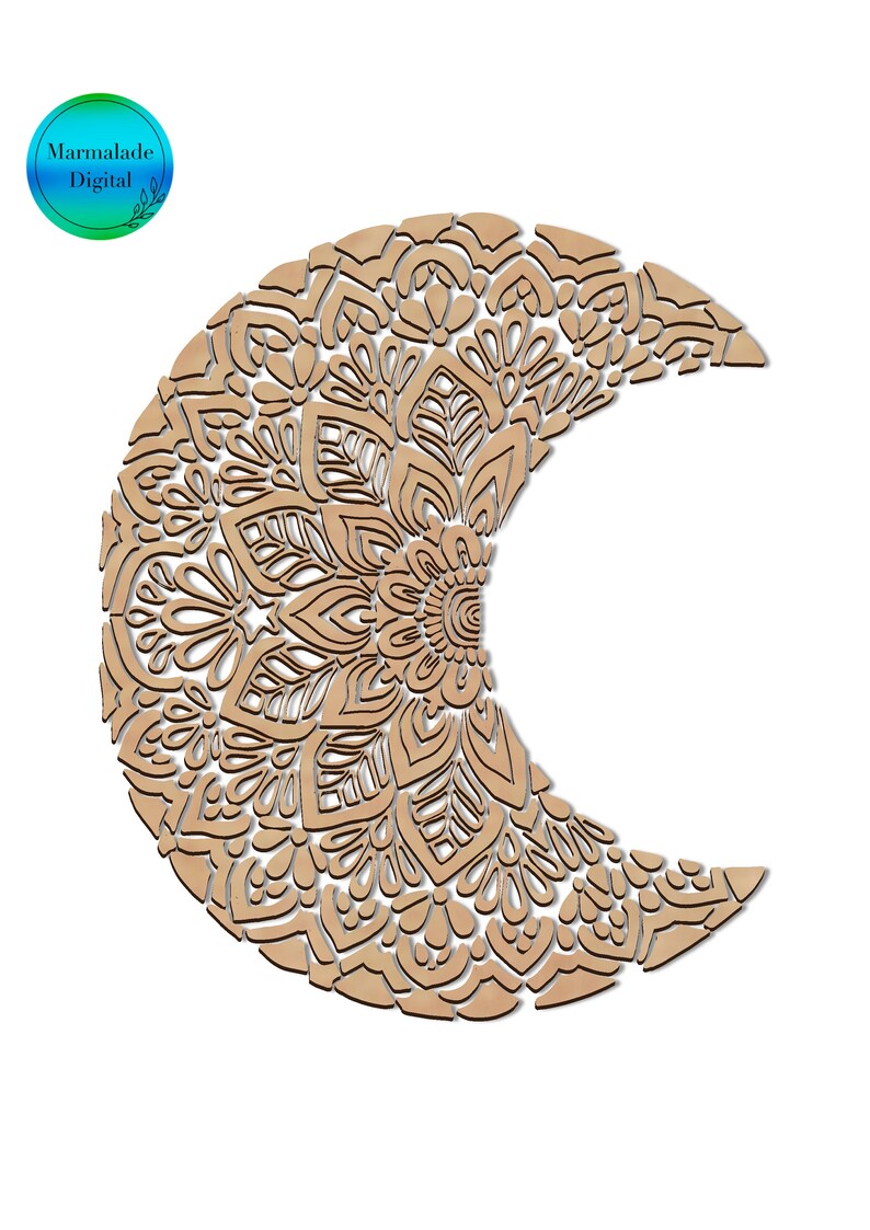 Mandala Moon and Cat SVG File Digital Download Laser Cutting - Etsy