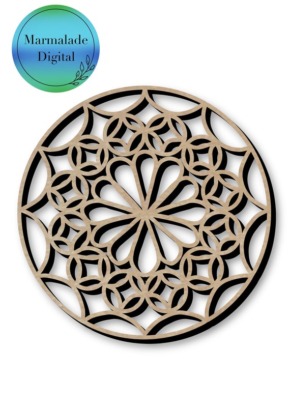 Hand Drawn Metal Work Macrame Circle SVG File Glowforge Ready - Etsy