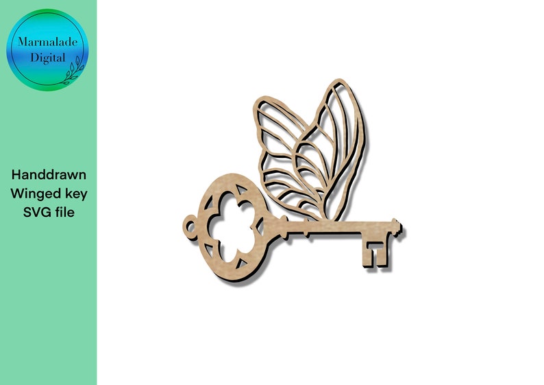 Winged Key, Laser Cutting SVG File, Digital Download, Glowforge Ready ...