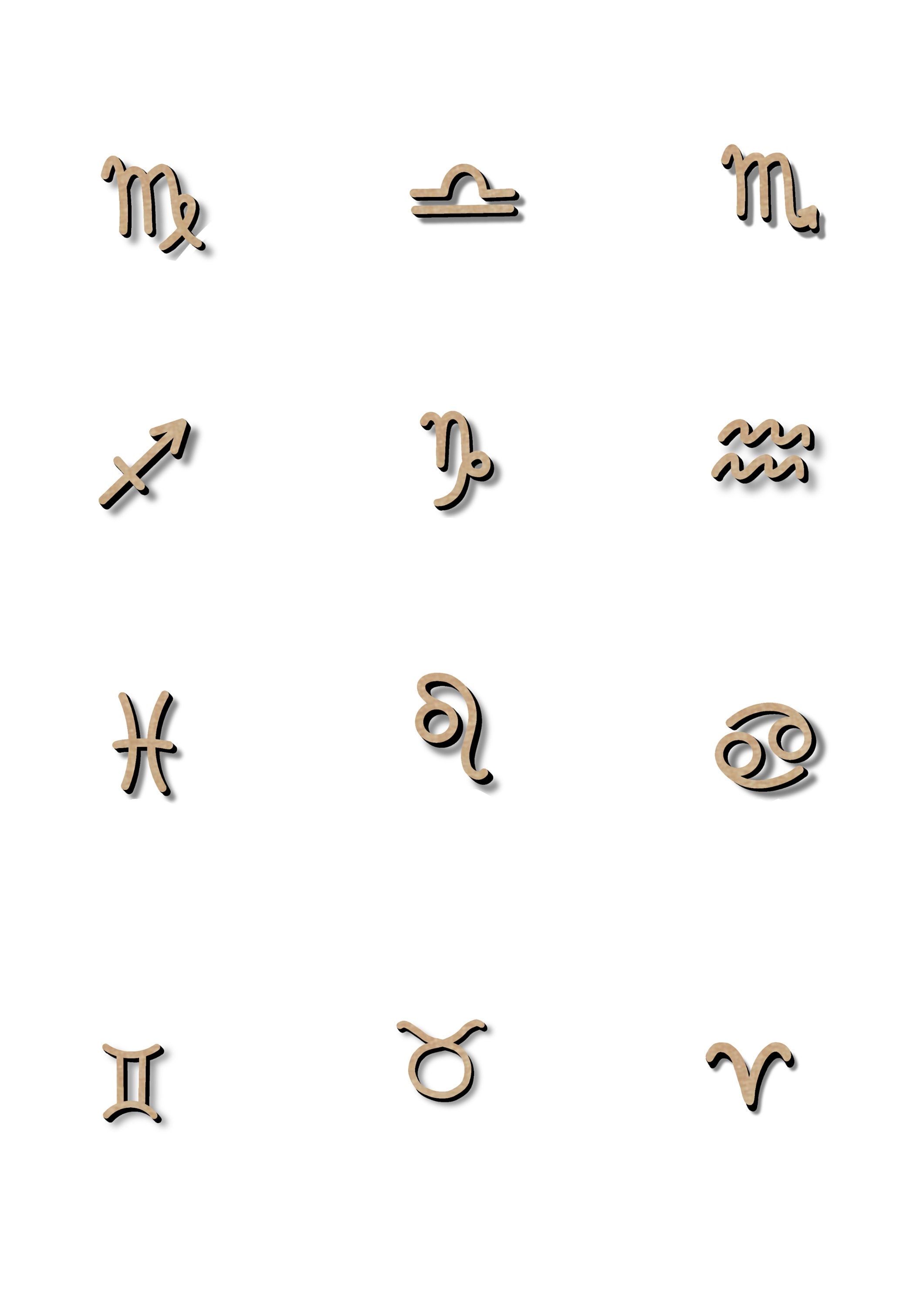 Hand Drawn Zodiac Starsign Symbols SVG Filecoasters - Etsy