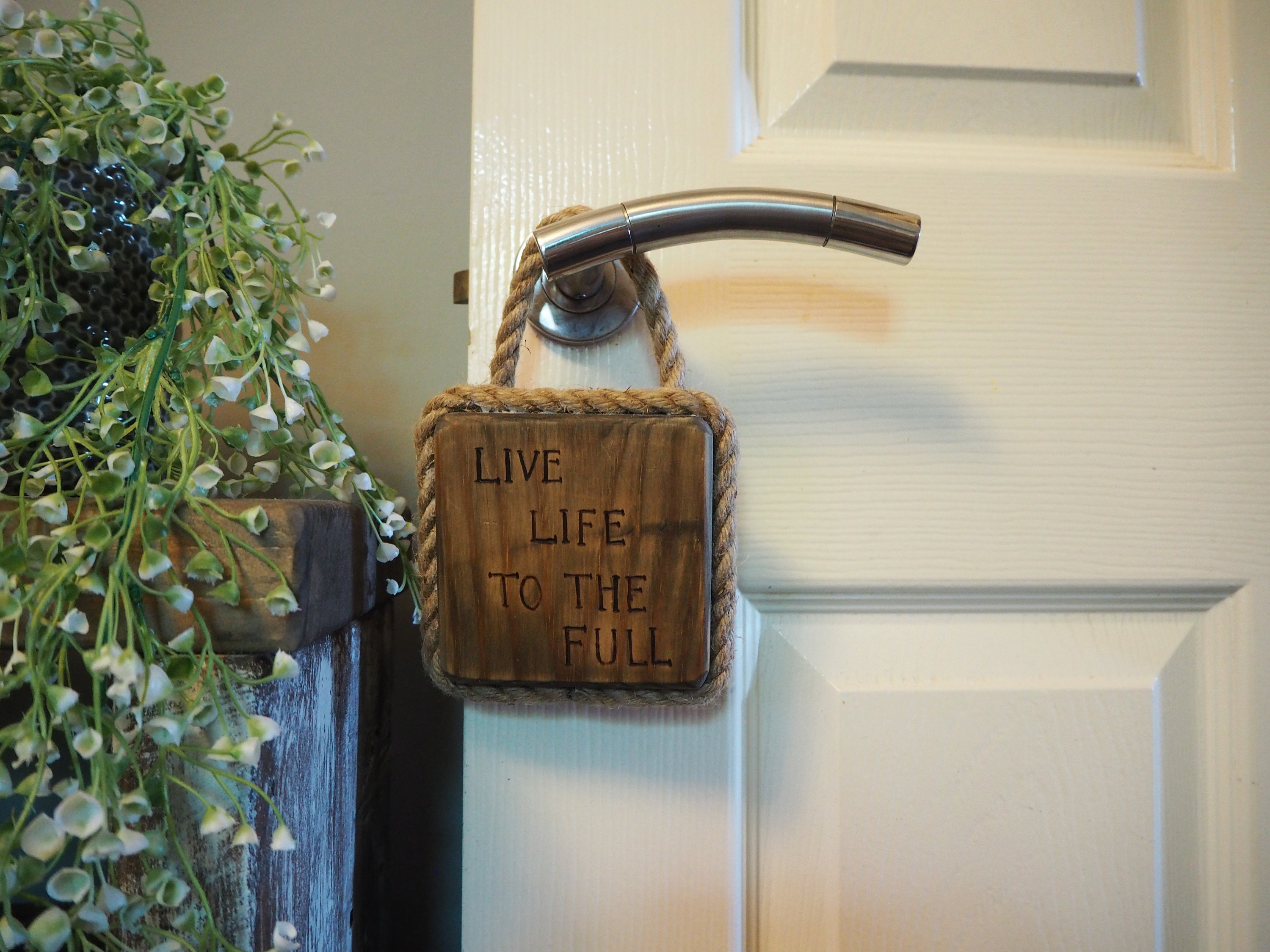 Rope Hung Signs Rope Wrapped Signs Pyrography Sign Handmade - Etsy