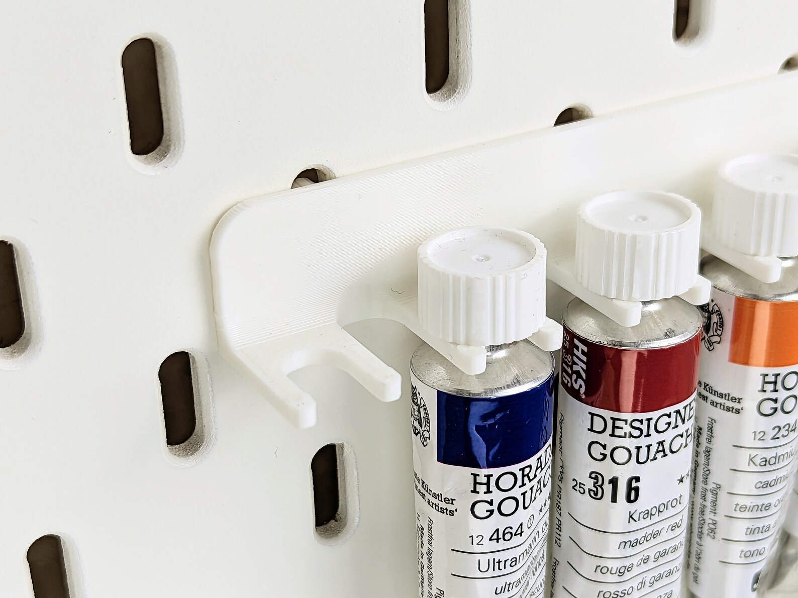Paint Tubes Organizer for up to 8 Mm for Skadis Style Pegboards - Tube ...