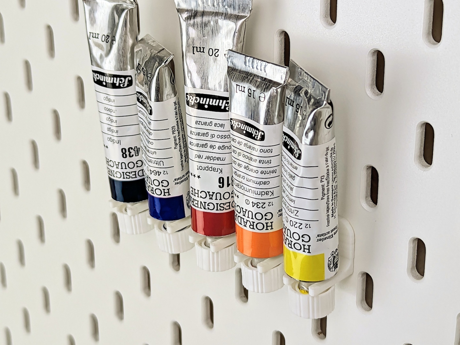 Paint Tubes Organizer for up to 8 Mm for Skadis Style Pegboards - Tube ...