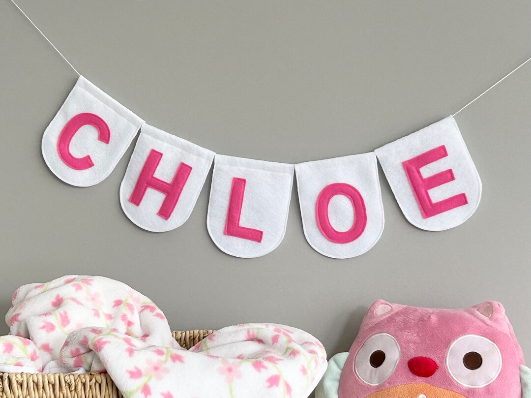 Scallop Felt Banner With Custom Lettering, Personalized Decor for Baby ...