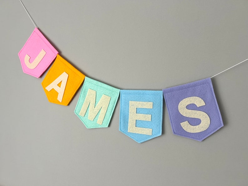 Custom Felt Name Banner , Baby Name Bunting, Personalized Name Banner ...
