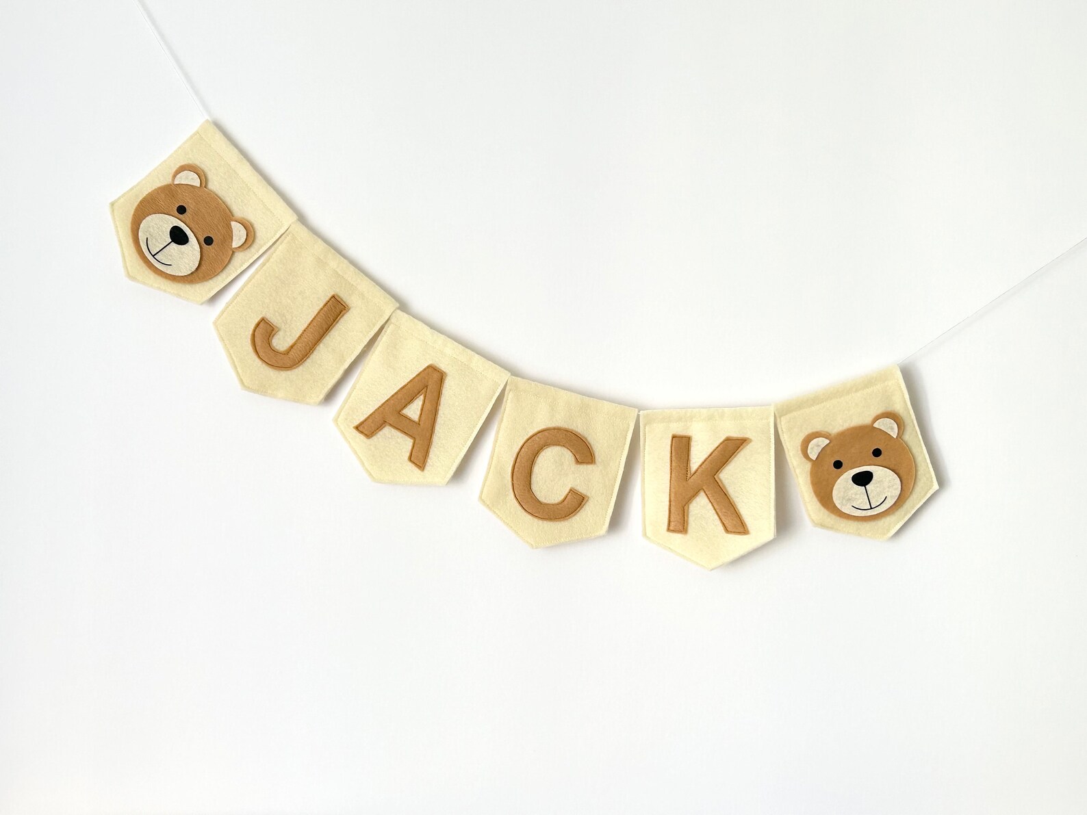 Bear Felt Name Banner: Custom Nursery Decor - Etsy