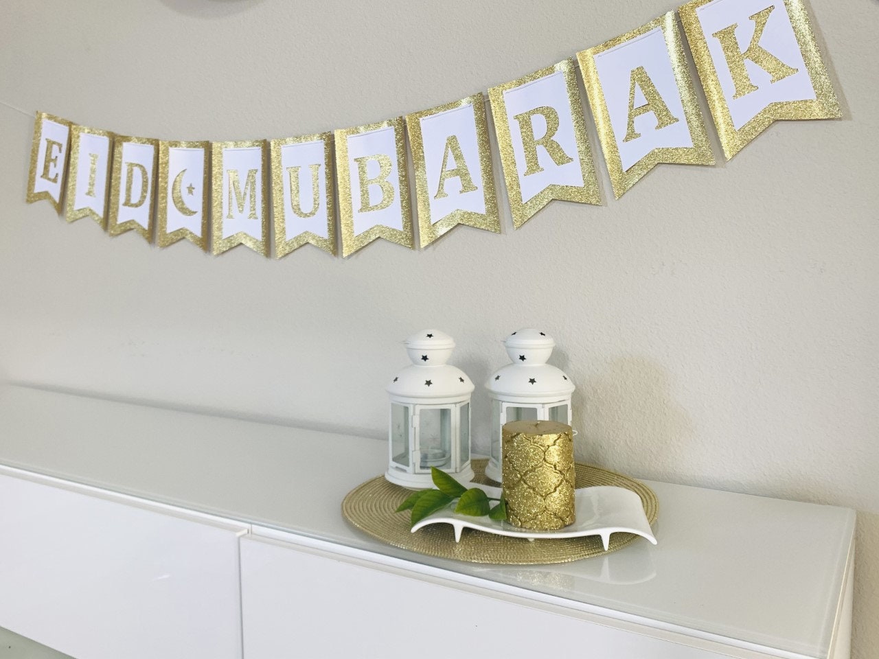 Eid Banner, Eid Mubarak Garland, Eid Gold Banner, Eid Decoration, Eid ...