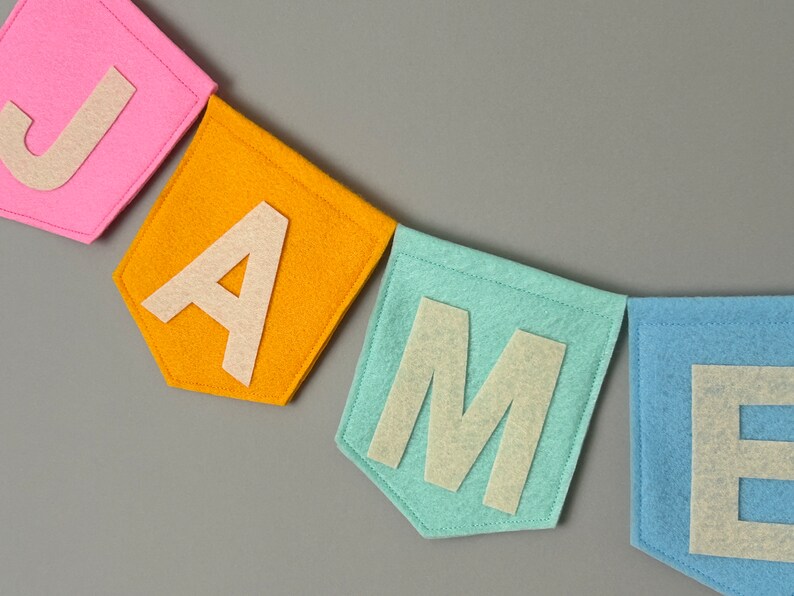 Custom Felt Name Banner , Baby Name Bunting, Personalized Name Banner ...