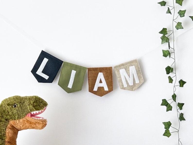 Custom Felt Name Banner: Woodland Nursery Decor, Baby Shower Bunting - Etsy