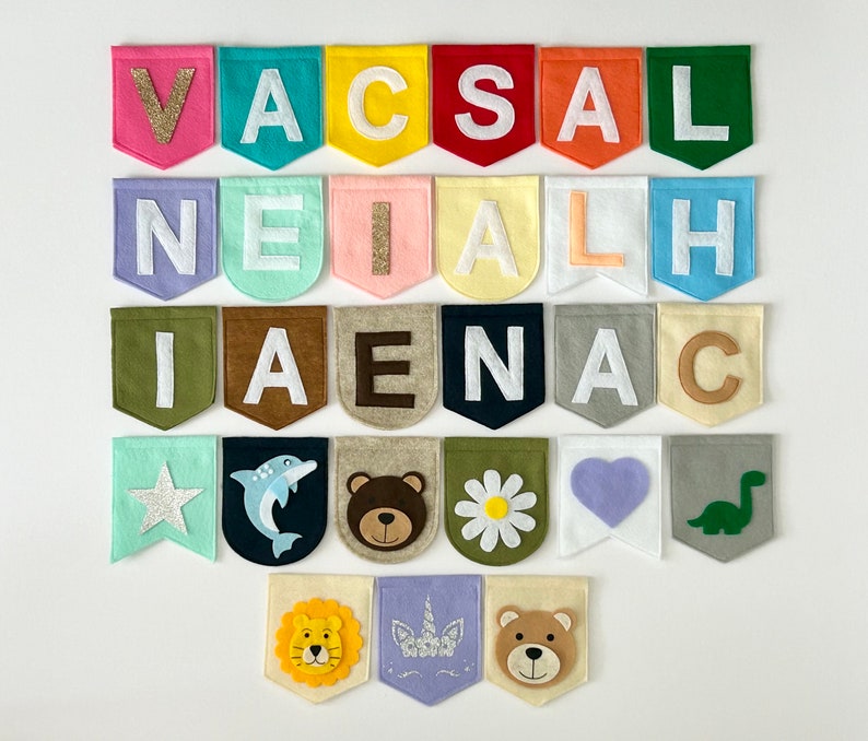 Baby Name Bunting, Custom Name Banner, Nursery Baby Boy Name Bunting ...