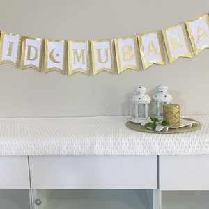 Eid Banner, Eid Mubarak Garland, Eid Gold Banner, Eid Decoration, Eid ...