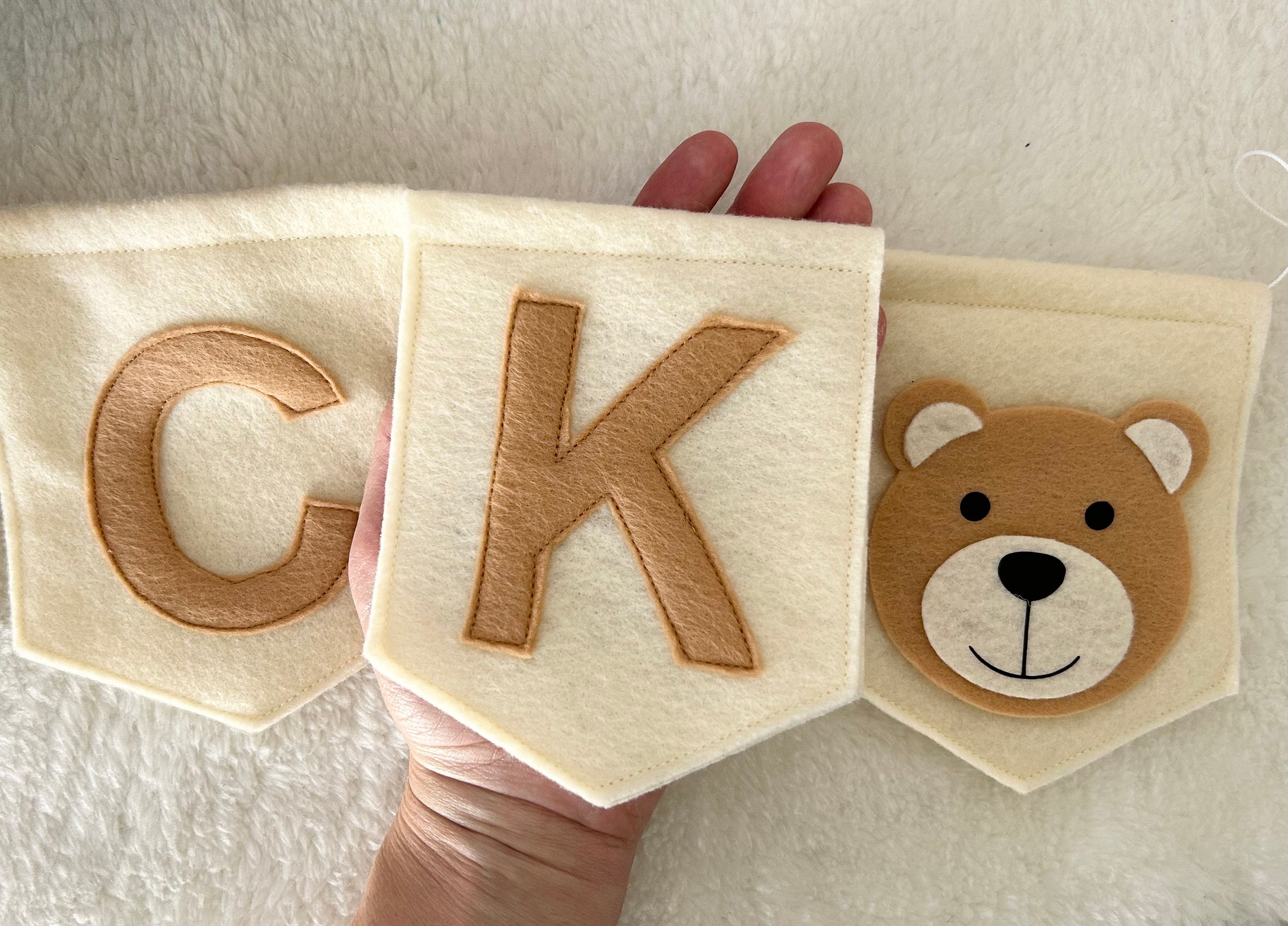 Bear Felt Name Banner: Custom Nursery Decor - Etsy