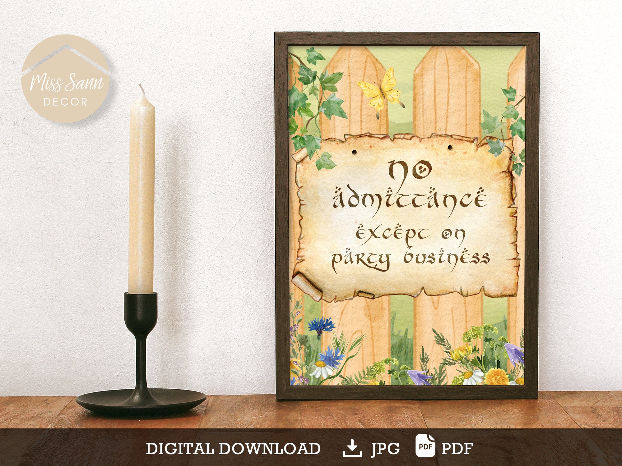 Lord of the Rings Bilbo Sign No Admittance Except on Party - Etsy