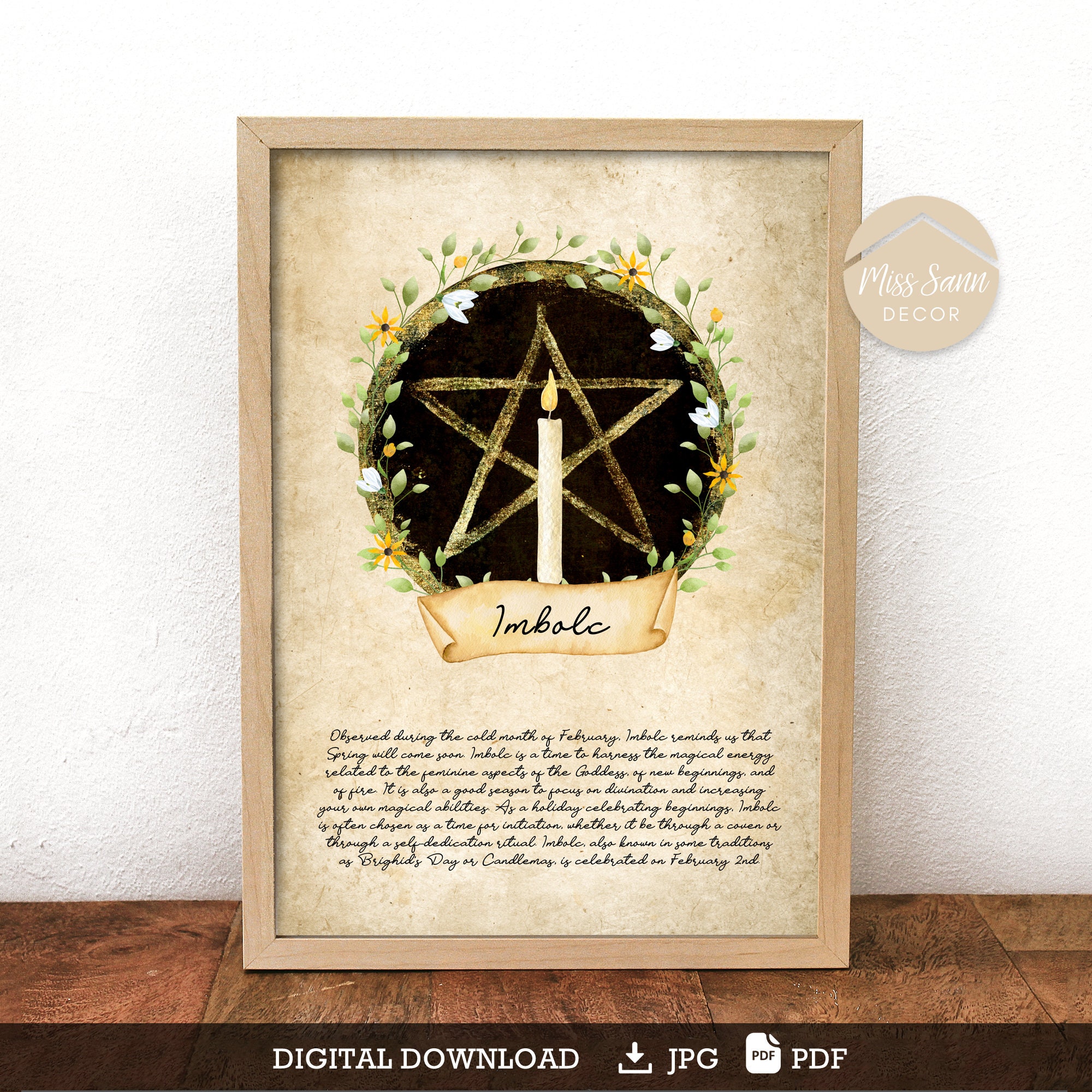Imbolc Poster, Imbolc Buch der Schatten, Wicca Sabbat, Wicca Poster ...
