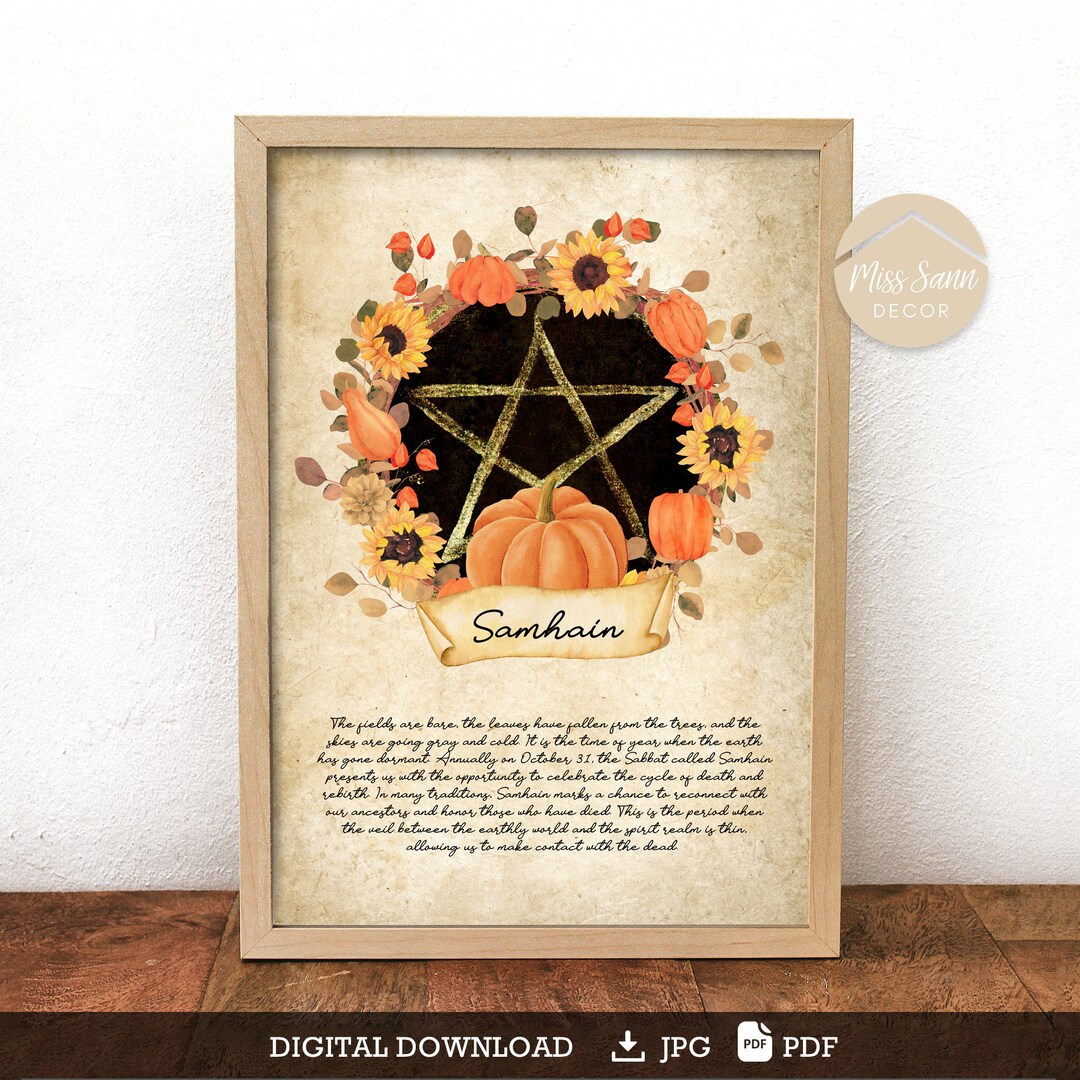 Samhain Poster Book of Shadows Wiccan Sabbat Samhain Wall - Etsy