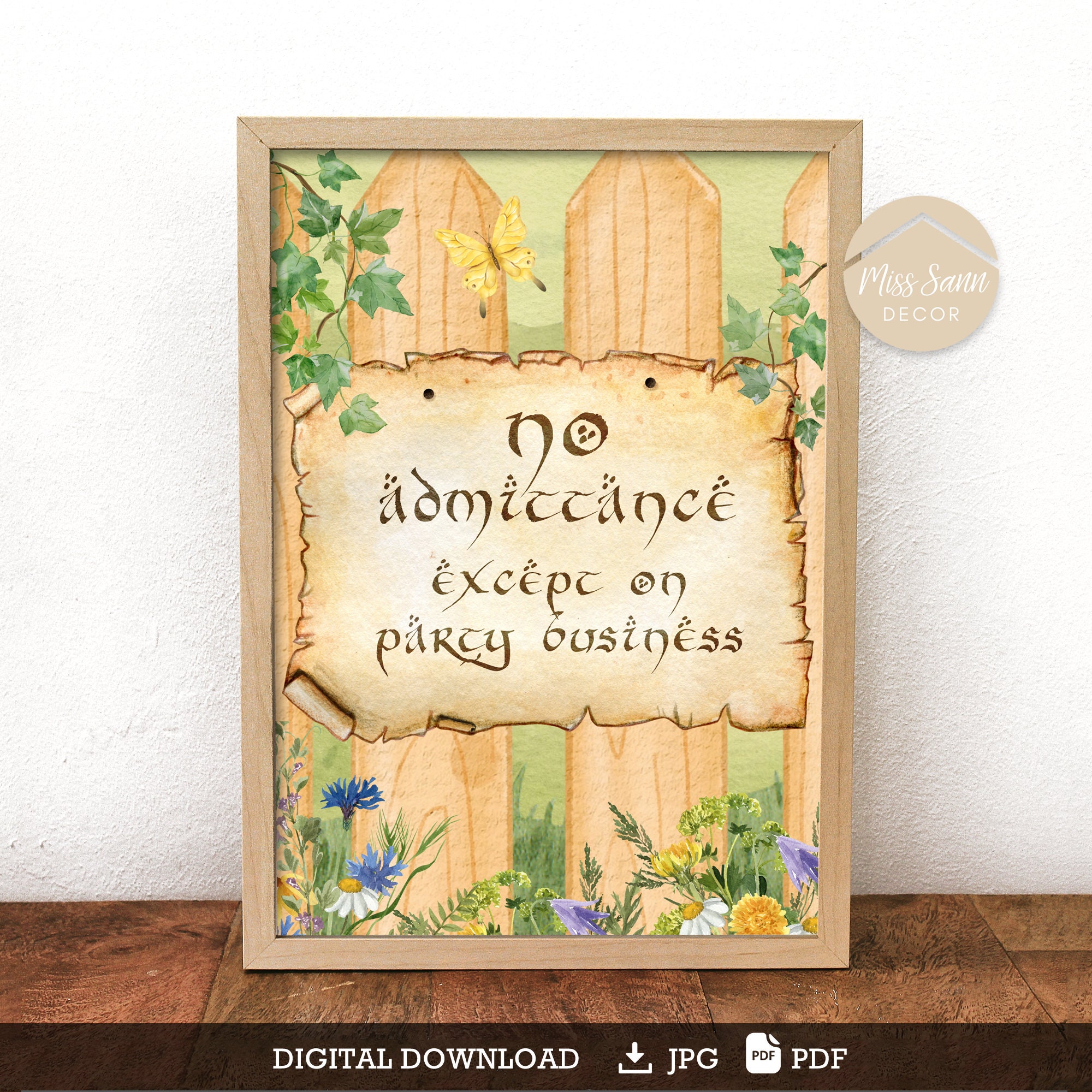 Lord of the Rings Bilbo Sign No Admittance Except on Party - Etsy