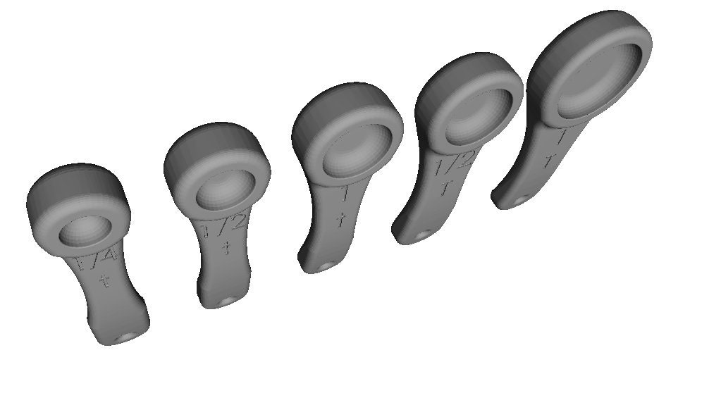 Measuring Spoons - Digital Download, STL 3D Model, CNC Router for Wood ...