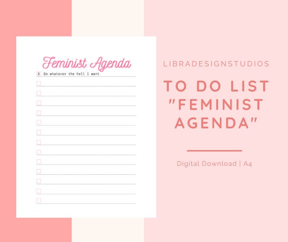 Printable to Do List Feminist Agenda Checklist - Etsy