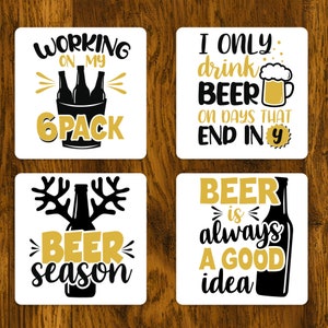 Funny Beer Coaster SVG Bundle: 12 Unique Designs (cricut, Silhouette ...