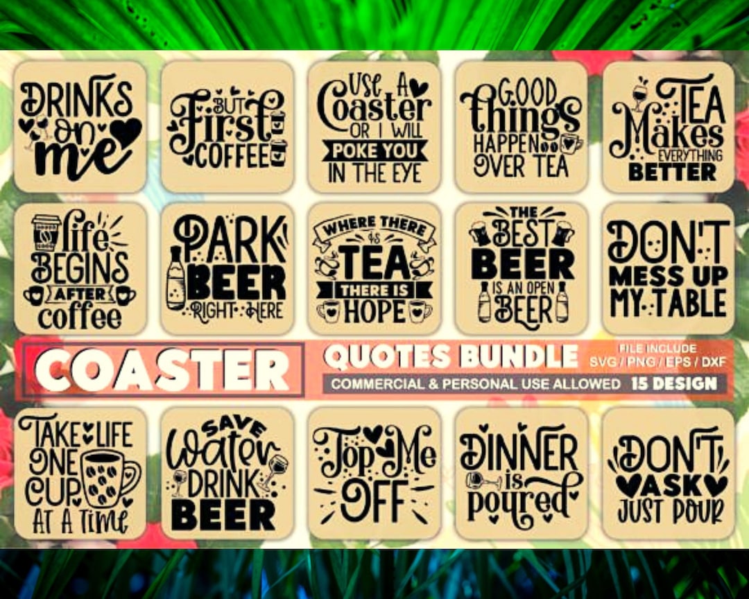 Coaster Svg Bundle Coffee Coaster Svg Tea Coaster Svg Beer - Etsy