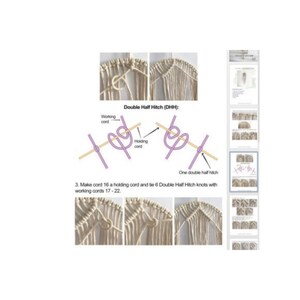 Macrame Pattern Tutorial Written and With Photo PDF & Knot Guide Diy Macrame Wall Hanging ...