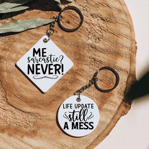 Keychain Quotes Svg Bundle, Round Keychain Svg, Designs for Keychains ...