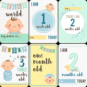 Baby Milestone Cards Boy Svg Bundle , 30 Designs, SVG PNG Files - Etsy