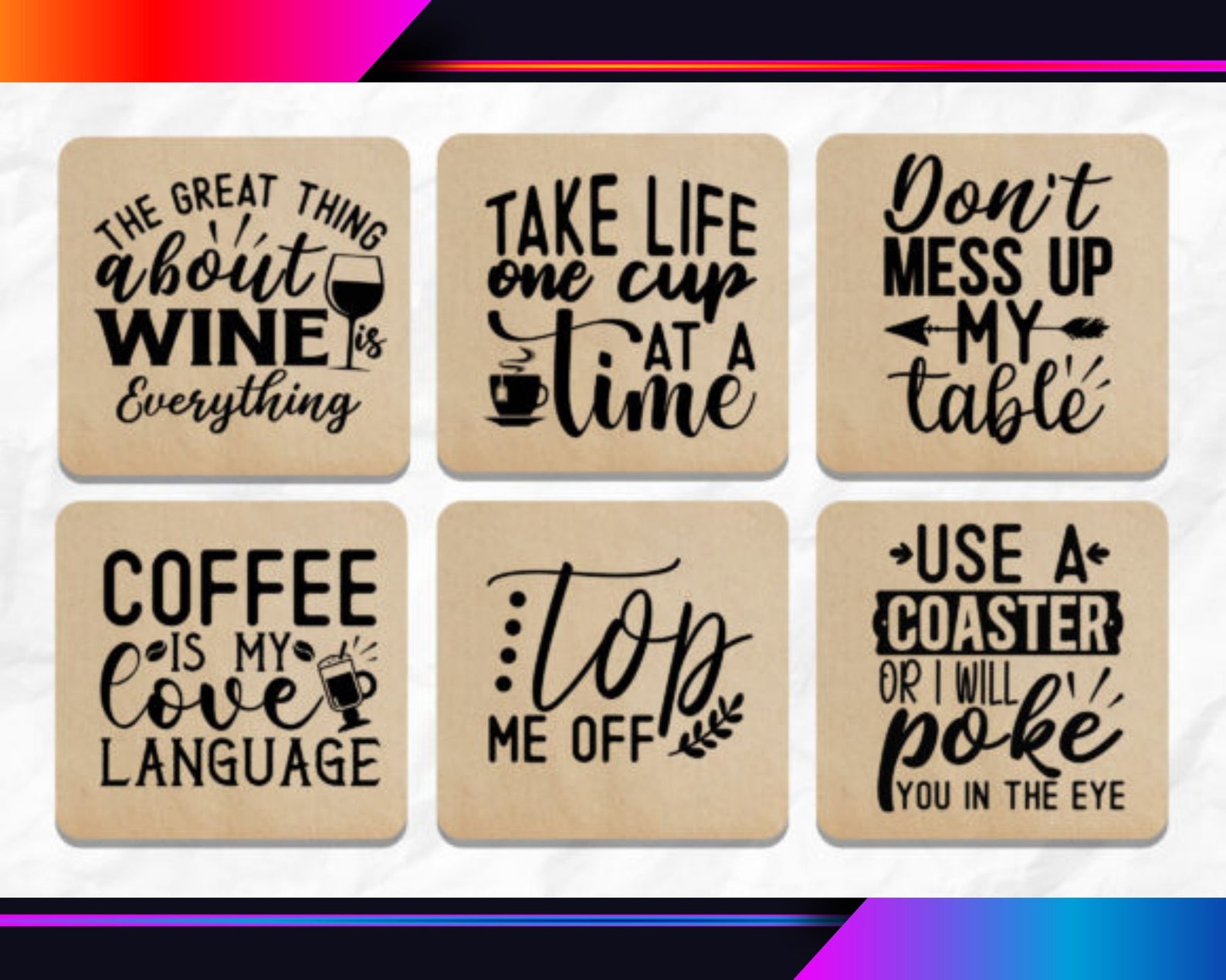 Coaster Svg Bundle Beer Coaster Svg Wine Coaster Svg Coffee - Etsy