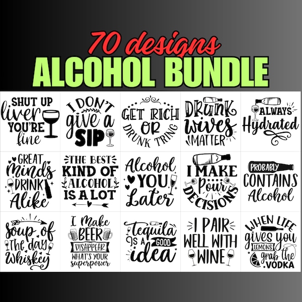 Alcohol Svg - Etsy