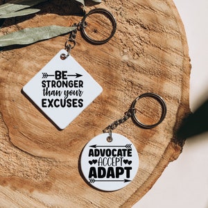 Keychain Quotes Svg Bundle, Round Keychain Svg, Designs for Keychains ...