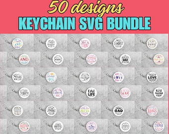 Funny Sarcastic Keychain Svg Bundle, 50 Unique Designs, Files for ...
