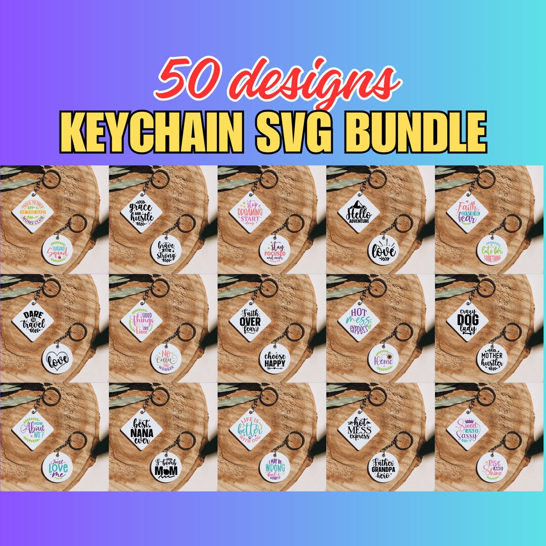 Keychain Quotes Svg Bundle, Designs for Keychains, Files for Cricut ...