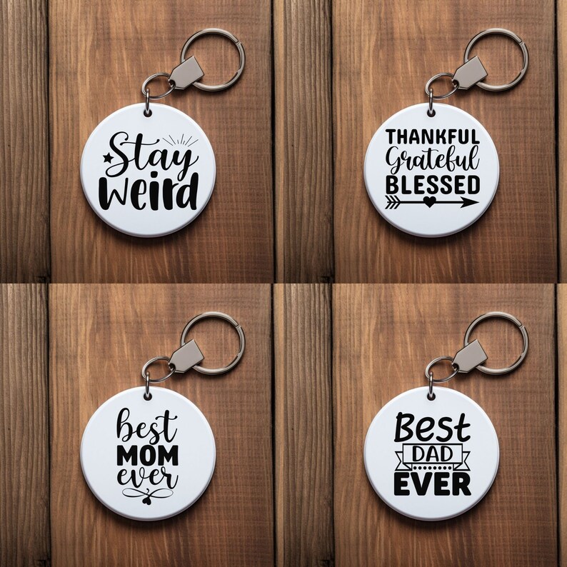 Keychain SVG Bundle: 35 Designs for Cricut, Silhouette, Glowforge ...