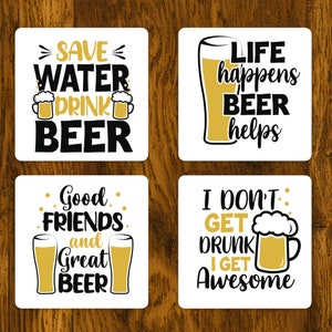 Funny Beer Coaster SVG Bundle: 12 Unique Designs (cricut, Silhouette ...