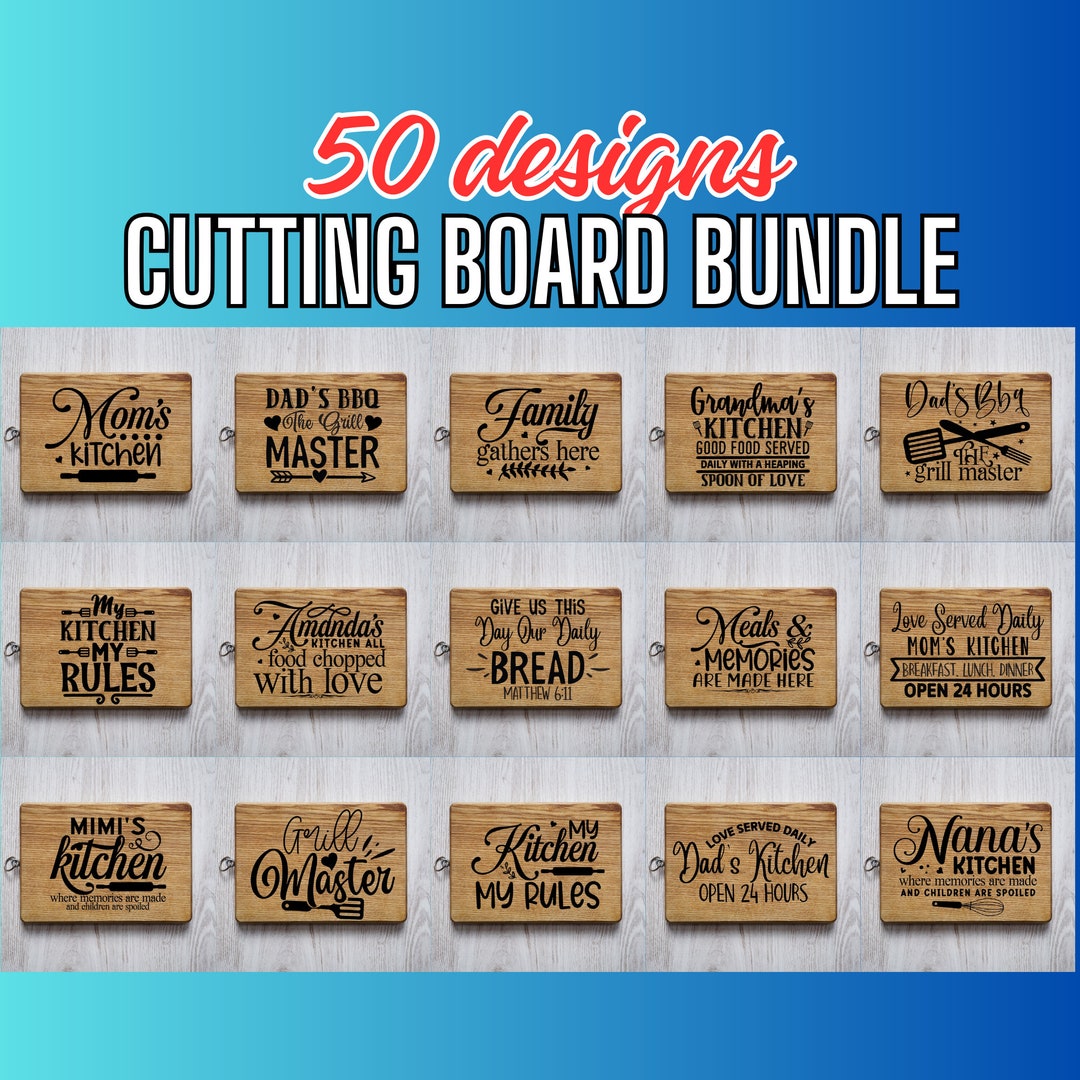 Cutting Board Svg Bundle, Cooking Svg, Baking Svg, 50 Unique Designs ...