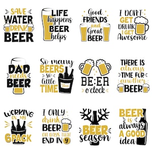 Funny Beer Coaster SVG Bundle: 12 Unique Designs (cricut, Silhouette ...