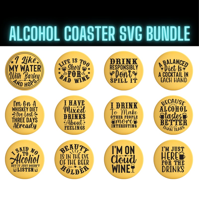 Alcohol Coasters - Etsy