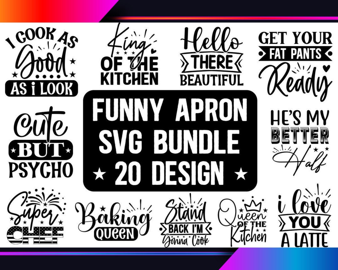 Kitchen Apron Svg Bundle Funny Apron Svg Sarcastic Apron - Etsy