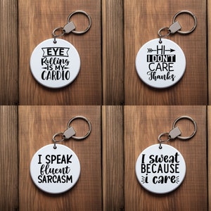 Funny Sarcastic Keychain Svg Bundle, 18 Unique Designs, Files for ...